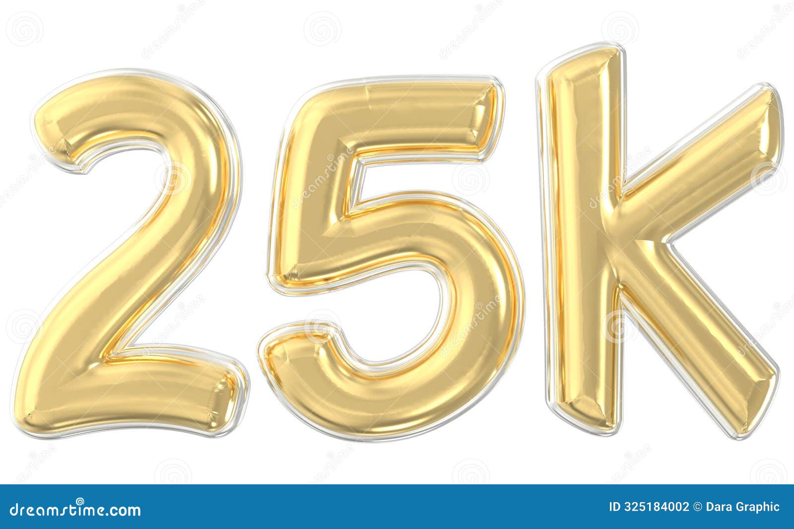 3D Render with White Background Gold Number 25 3D Stock Illustration ...