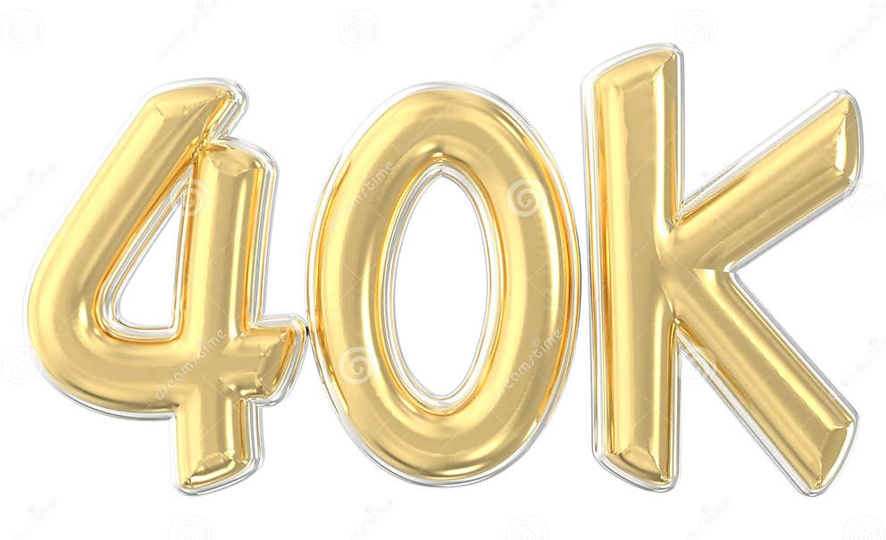 3D Render with White Background Gold Number 40 3D Stock Illustration ...