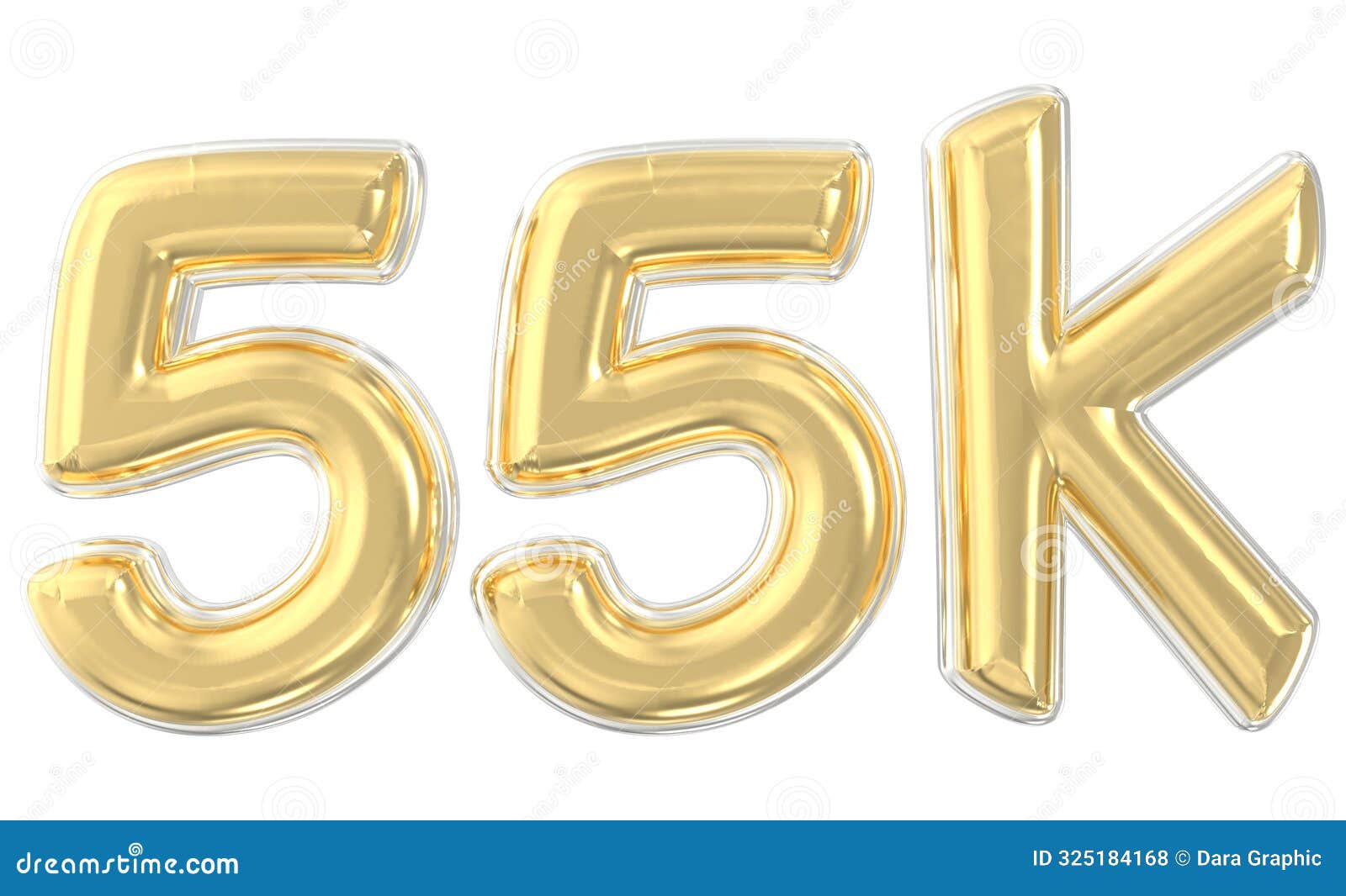 3D Render with White Background Gold Number 55 3D Stock Illustration ...