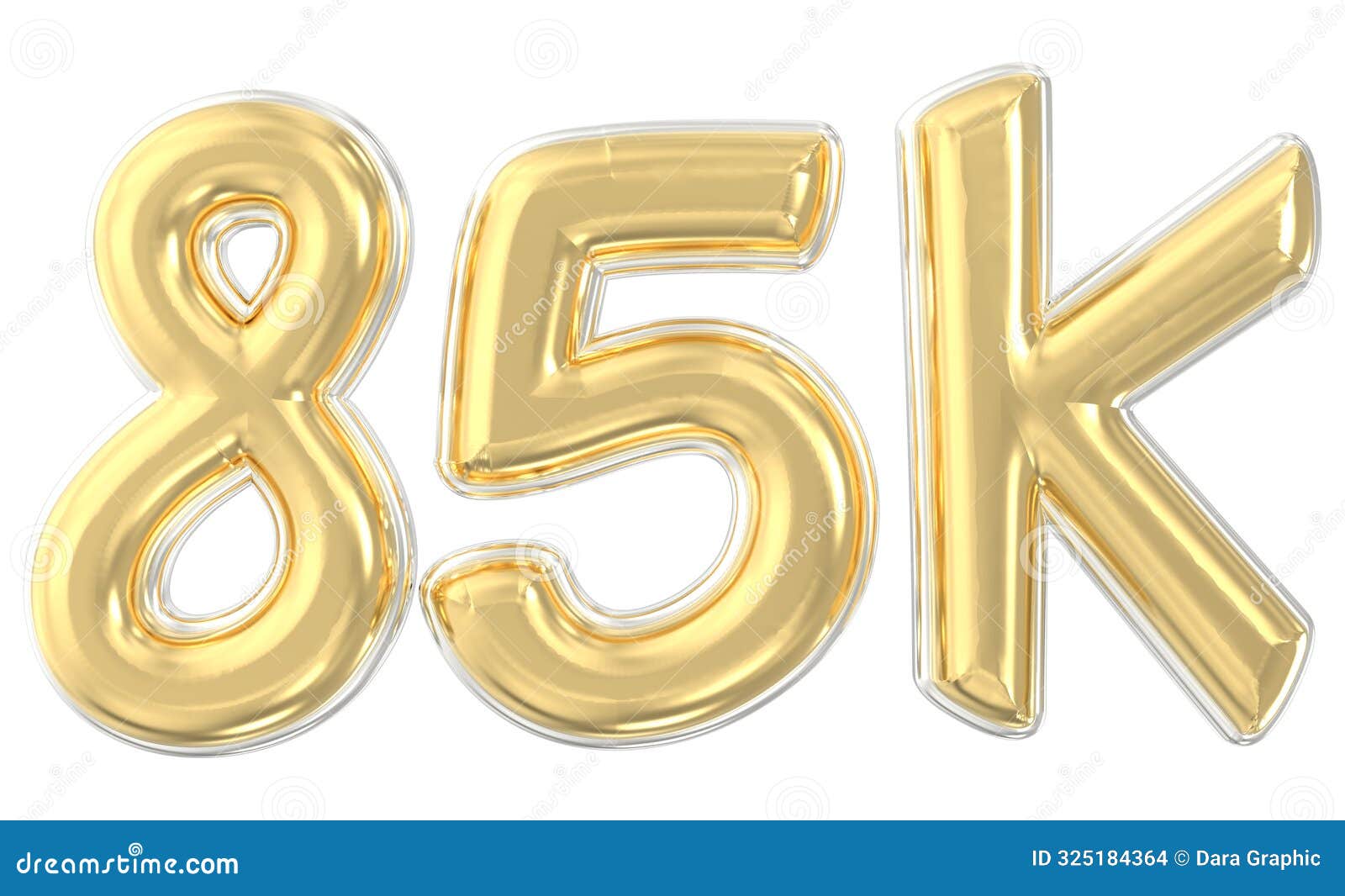 3D Render with White Background Gold Number 85 3D Stock Illustration ...