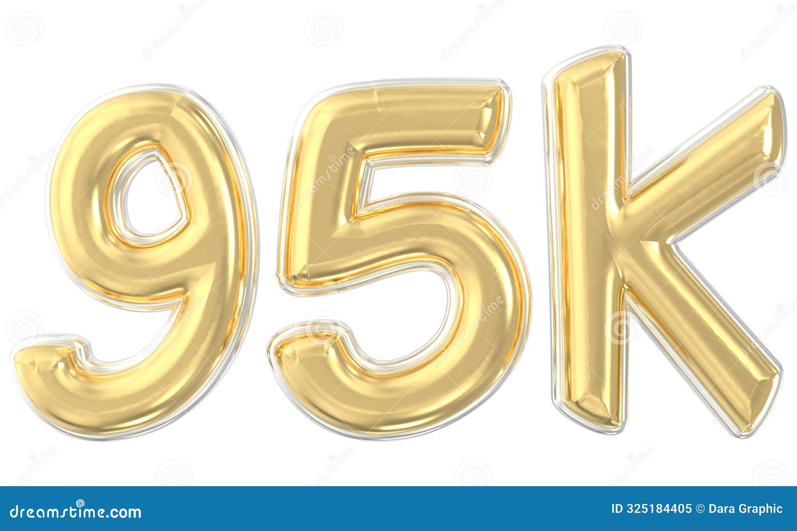 3D Render with White Background Gold Number 95 3D Stock Illustration ...