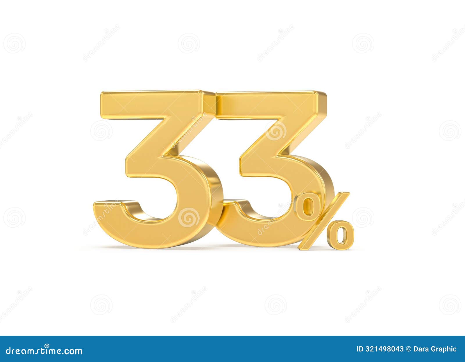 3D Render with White Background Gold Number 33 Stock Image ...