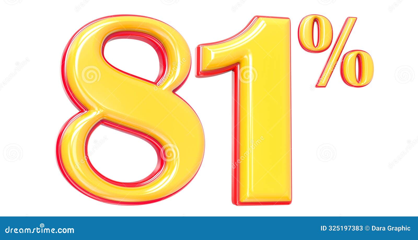 3D Render with White Background 81 Percent Stock Illustration ...