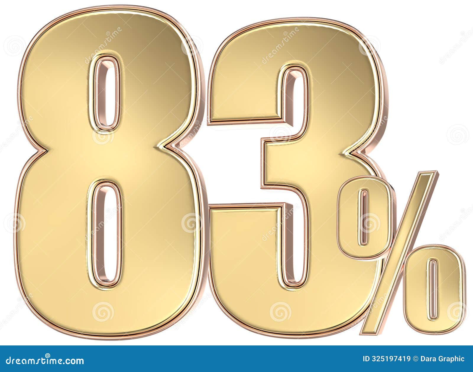 3D Render with White Background 83 Percent Stock Illustration ...
