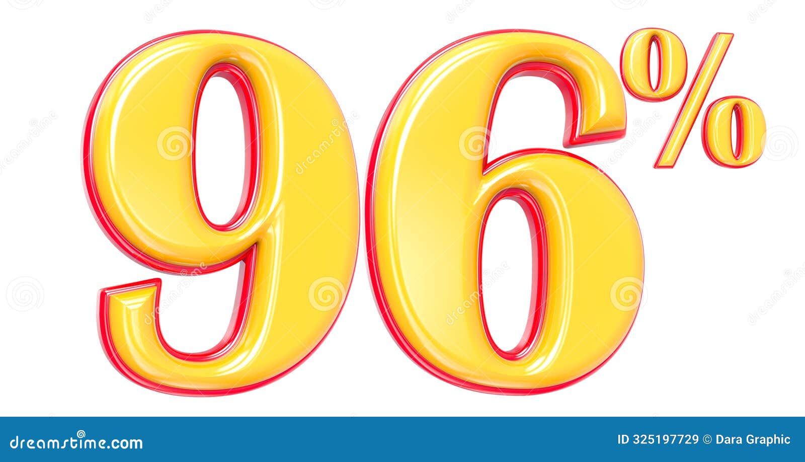 3D Render with White Background 96 Percent Stock Illustration ...
