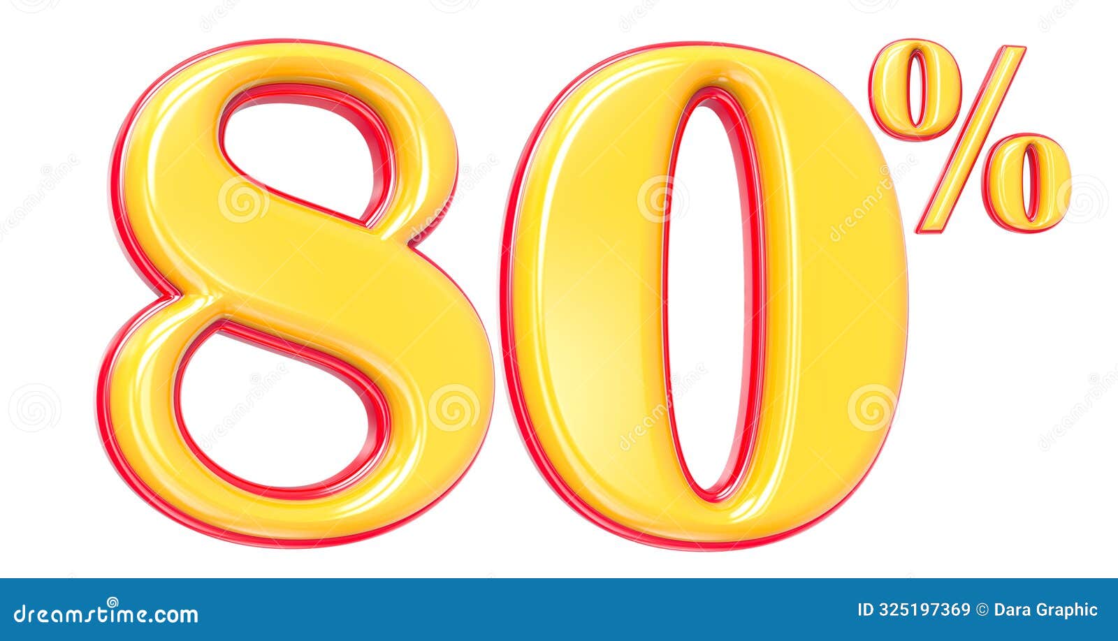 3D Render with White Background 80 Percent Stock Illustration ...