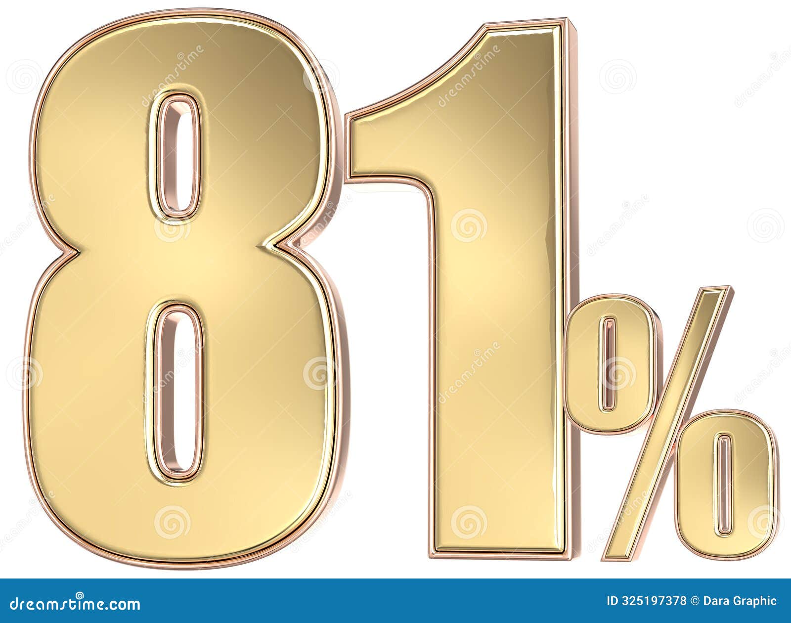 3D Render with White Background 81 Percent Stock Illustration ...