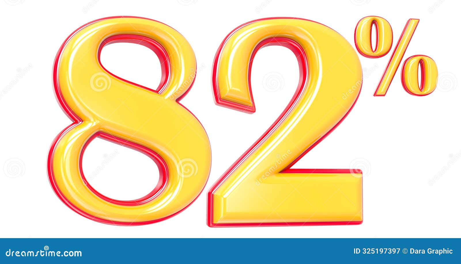 3D Render with White Background 82 Percent Stock Illustration ...