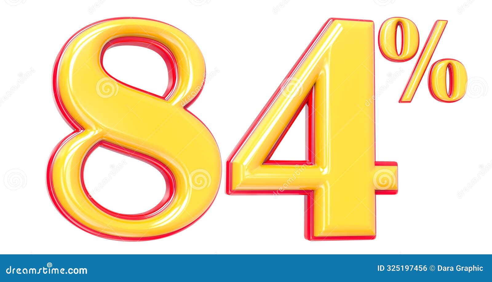 3D Render with White Background 84 Percent Stock Illustration ...