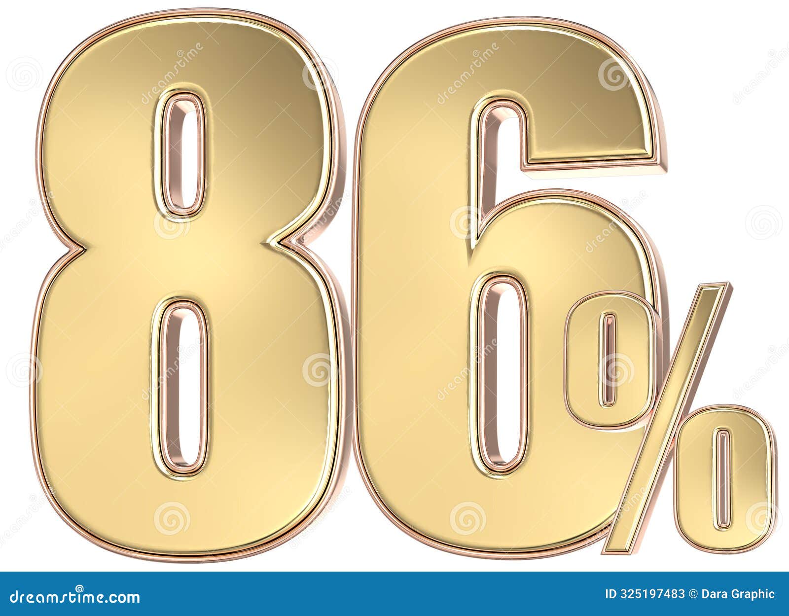 3D Render with White Background 86 Percent Stock Illustration ...