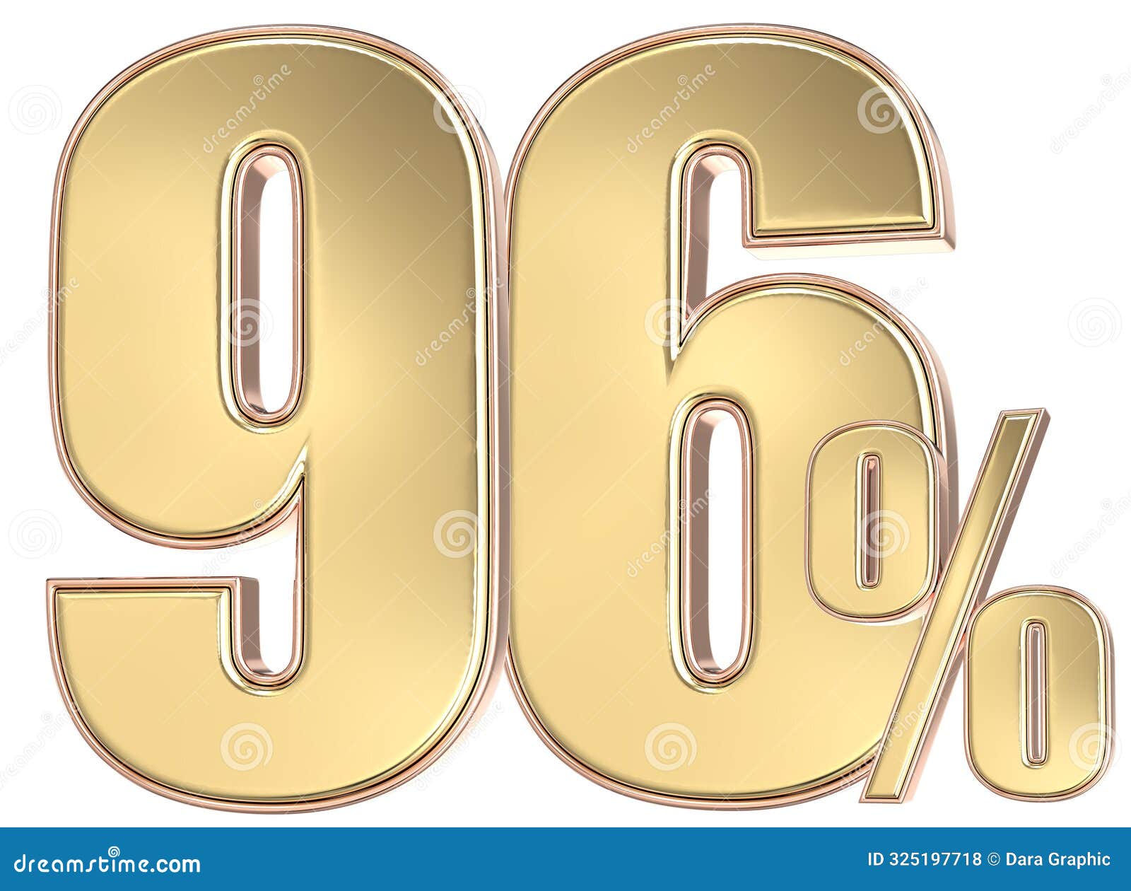 3D Render with White Background 96 Percent Stock Illustration ...
