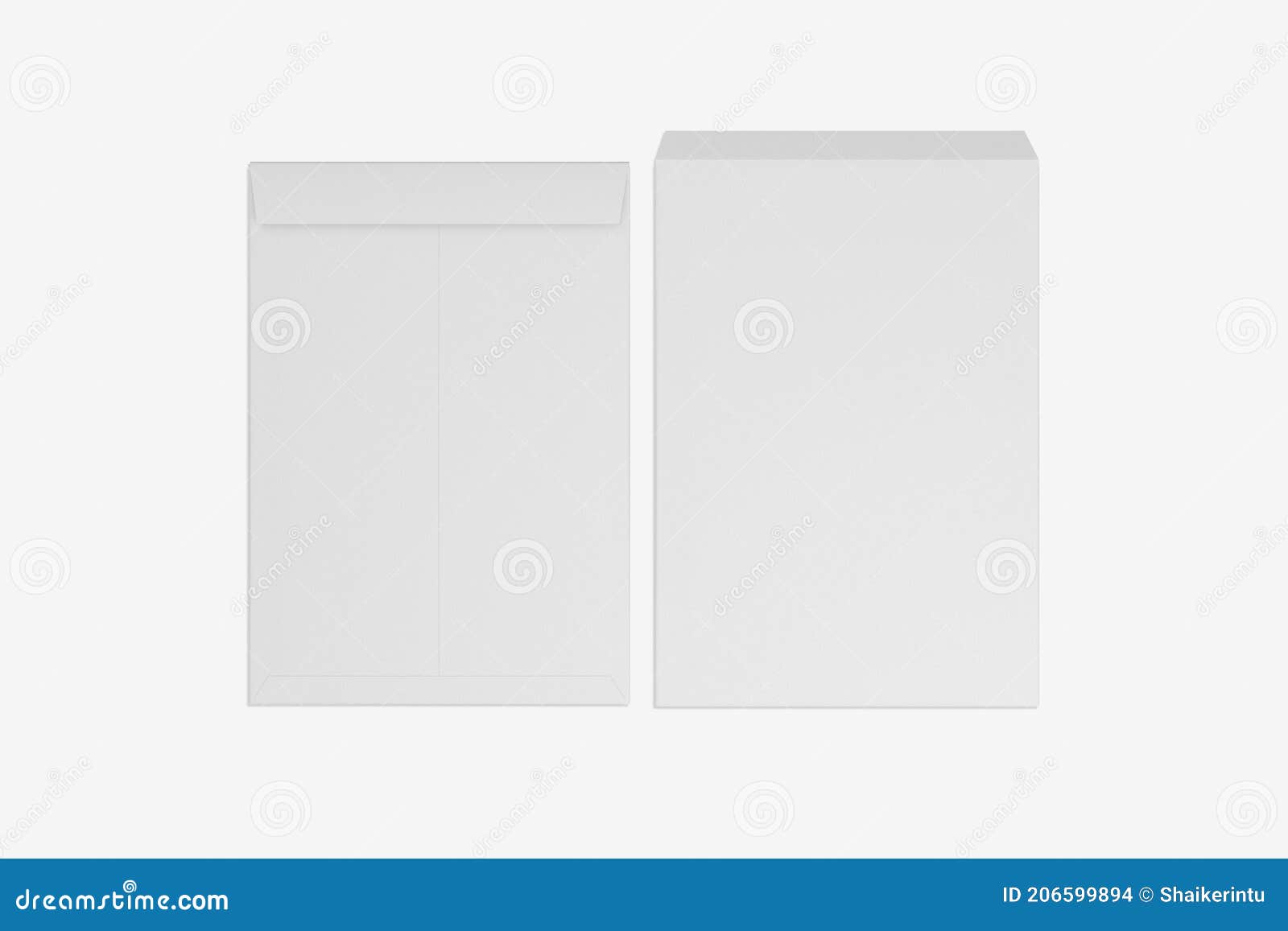 3d Render of White C4 Envelope Showing Front and Back Stock ...