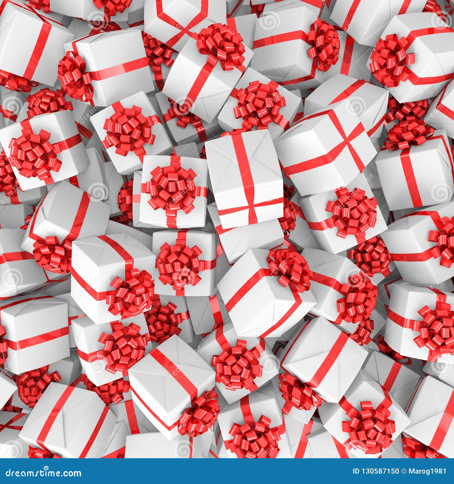 3d Render - White Christmas Gift Stock Illustration - Illustration of ...