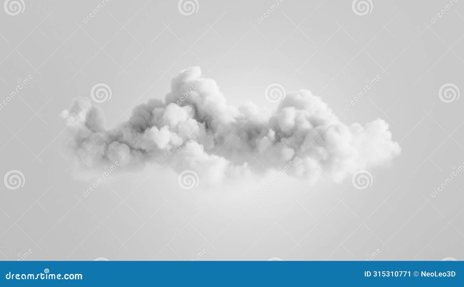 3d Render. White Cloud. Minimalist Wallpaper. Isolated Design Element ...