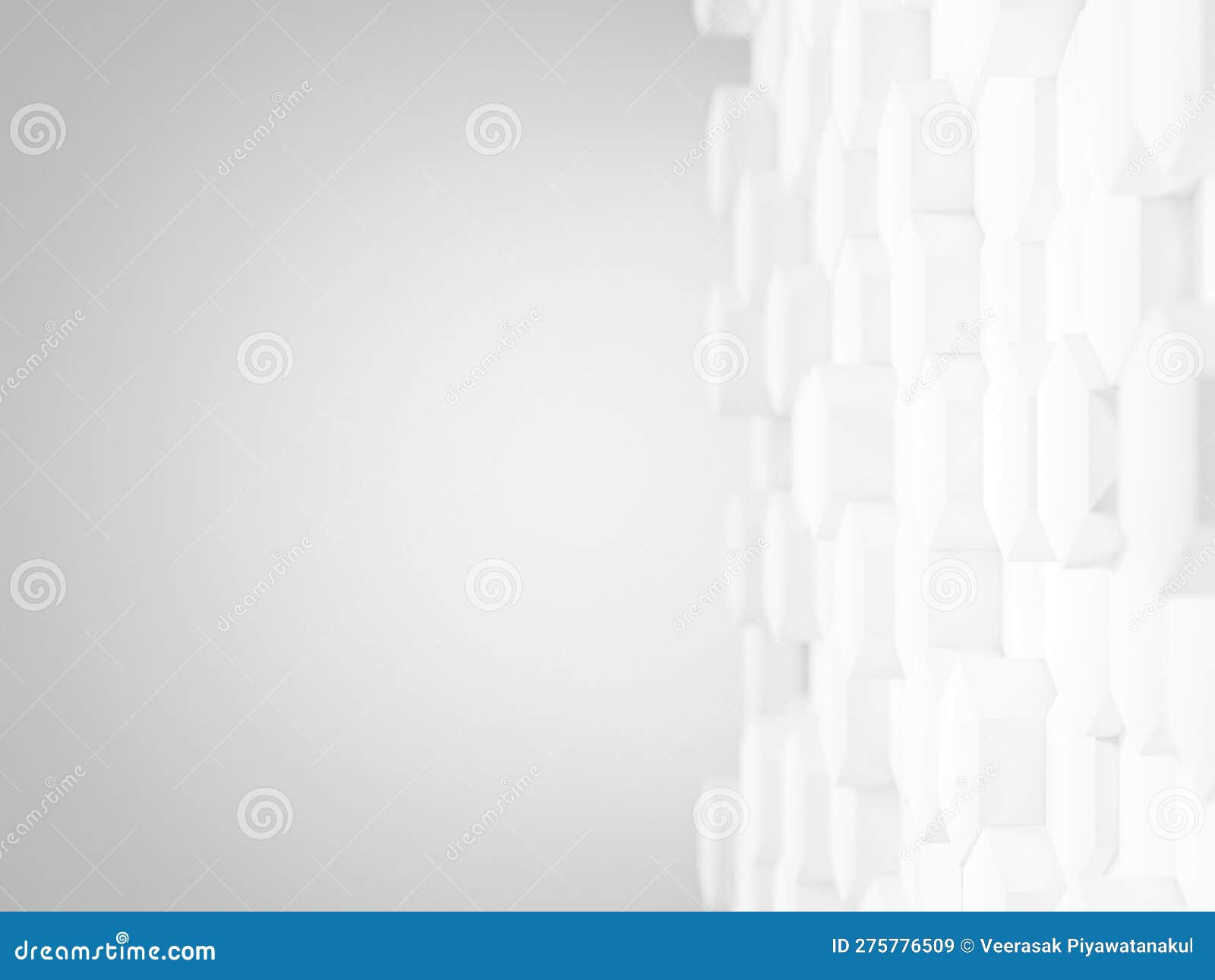 3d Render, White Color of Polygon Shape on White Color Background ...