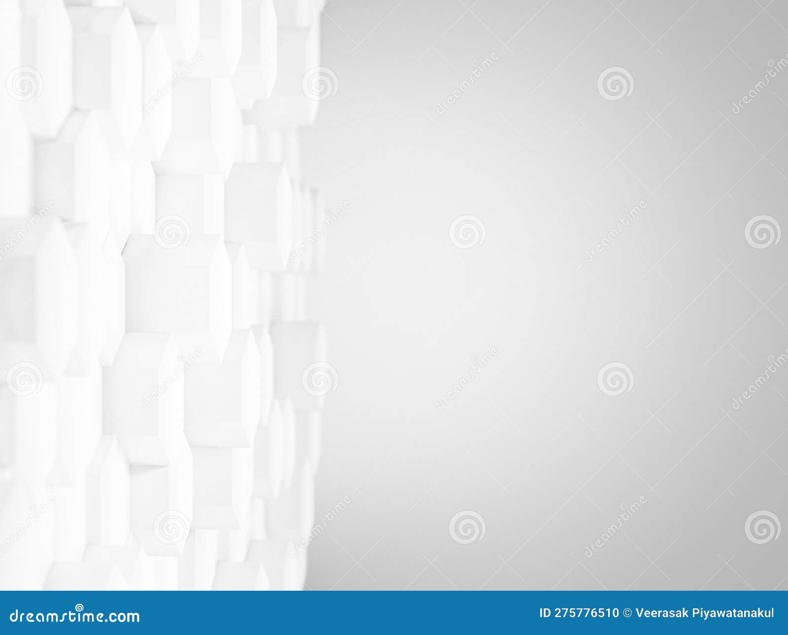 3d Render, White Color of Polygon Shape on White Color Background ...