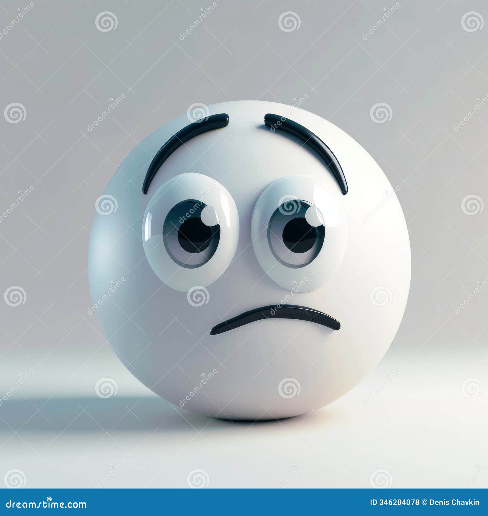 Wistful Emoji Line Icon Concept. Wistful Emoji Flat Vector Symbol, Sign ...