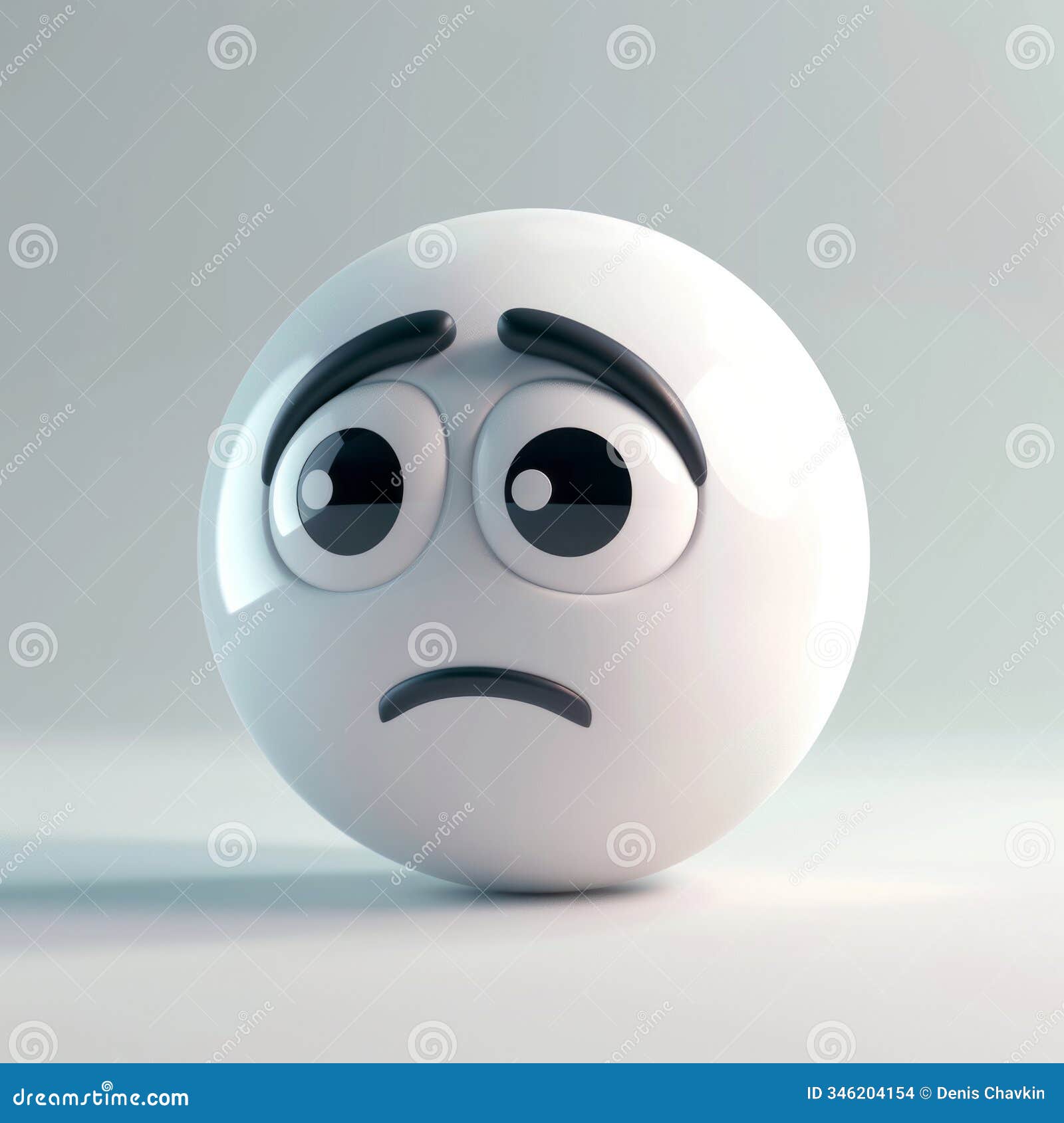 Wistful Emoji Line Icon Concept. Wistful Emoji Flat Vector Symbol, Sign ...