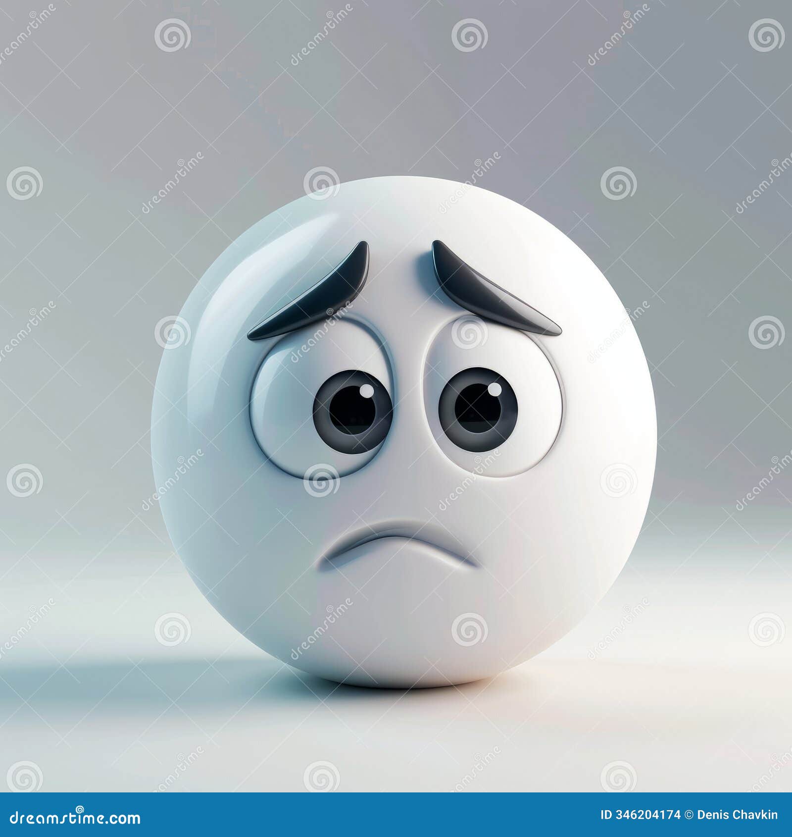 Wistful Emoji Line Icon Concept. Wistful Emoji Flat Vector Symbol, Sign ...