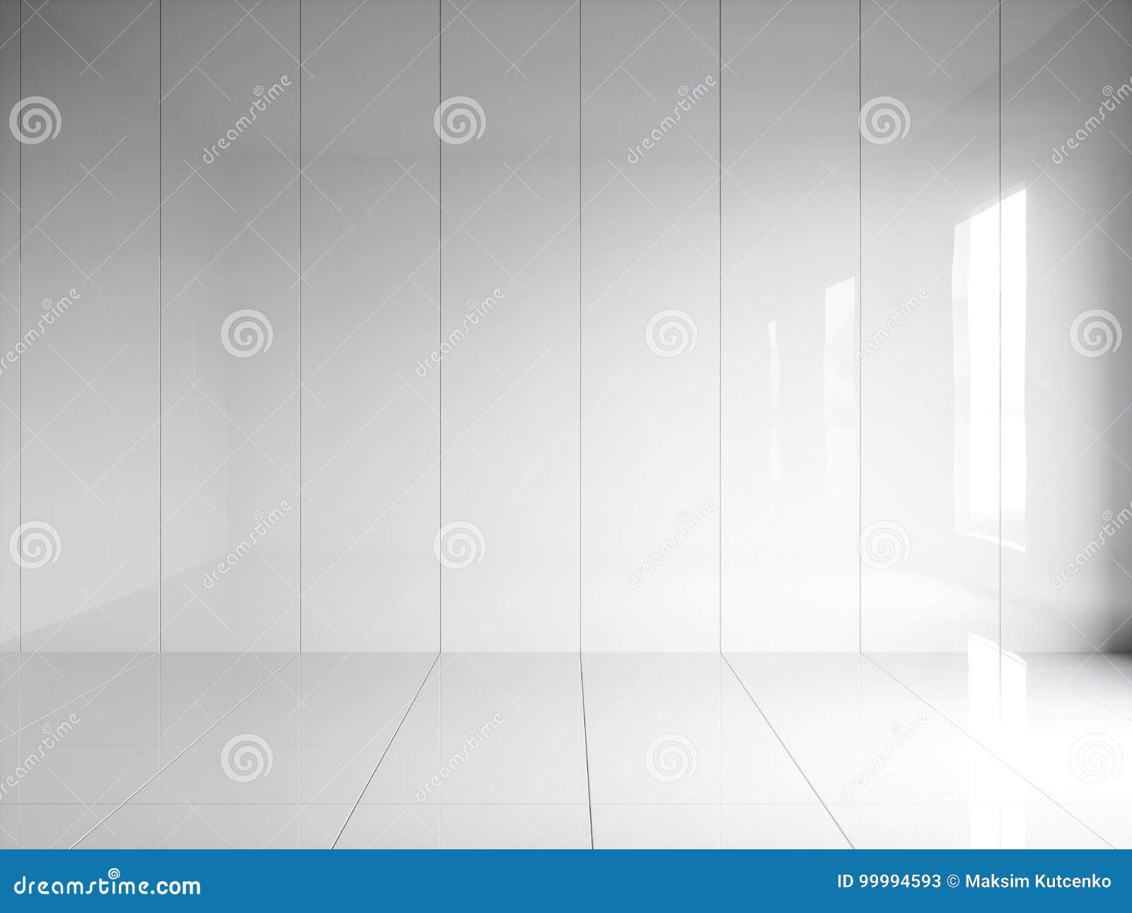 3d Render of White Glossy Interior with Vertical Panels on Wall Stock ...