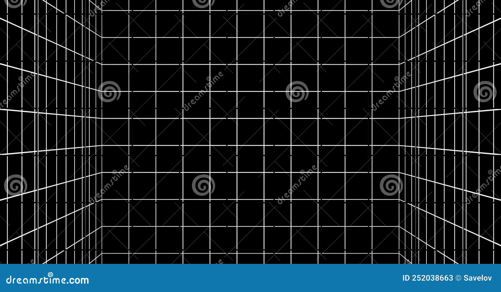 Render with White Grid on Black Background Stock Illustration ...