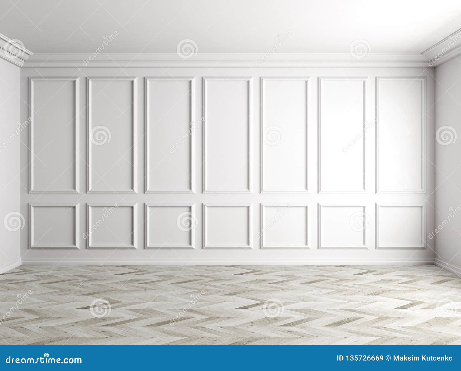 3d Render of White Interior with Panels on Wall 8k Stock Illustration ...