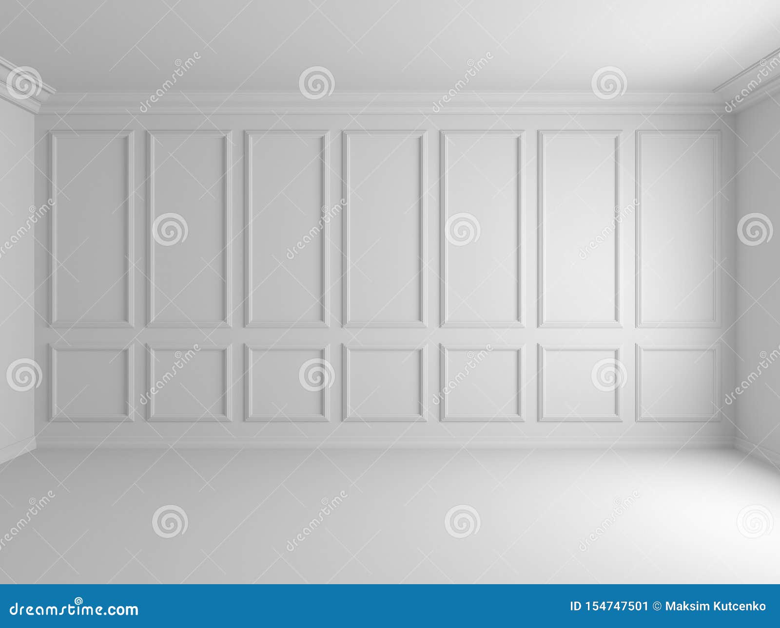 3d Render of White Interior with Panels on Wall 8k Stock Illustration ...