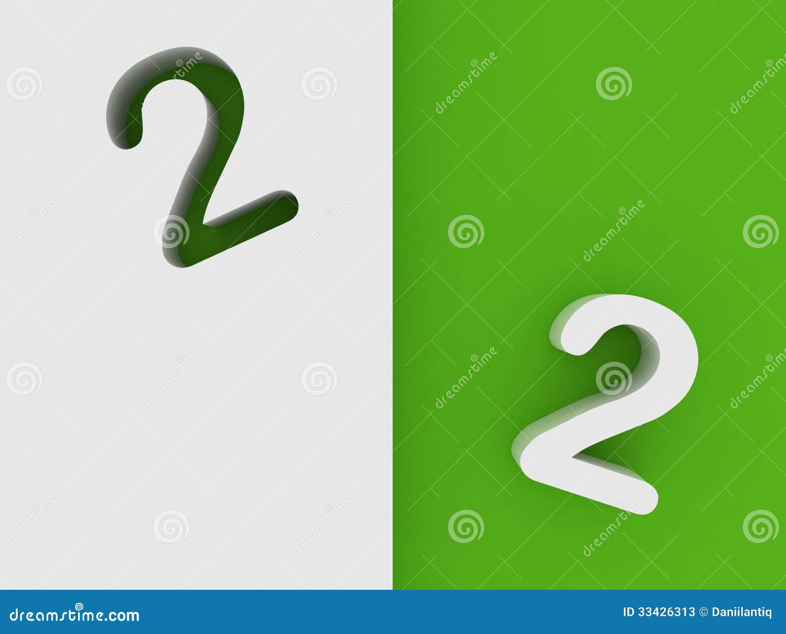 3d Render of a White Number Two Stock Illustration - Illustration of ...