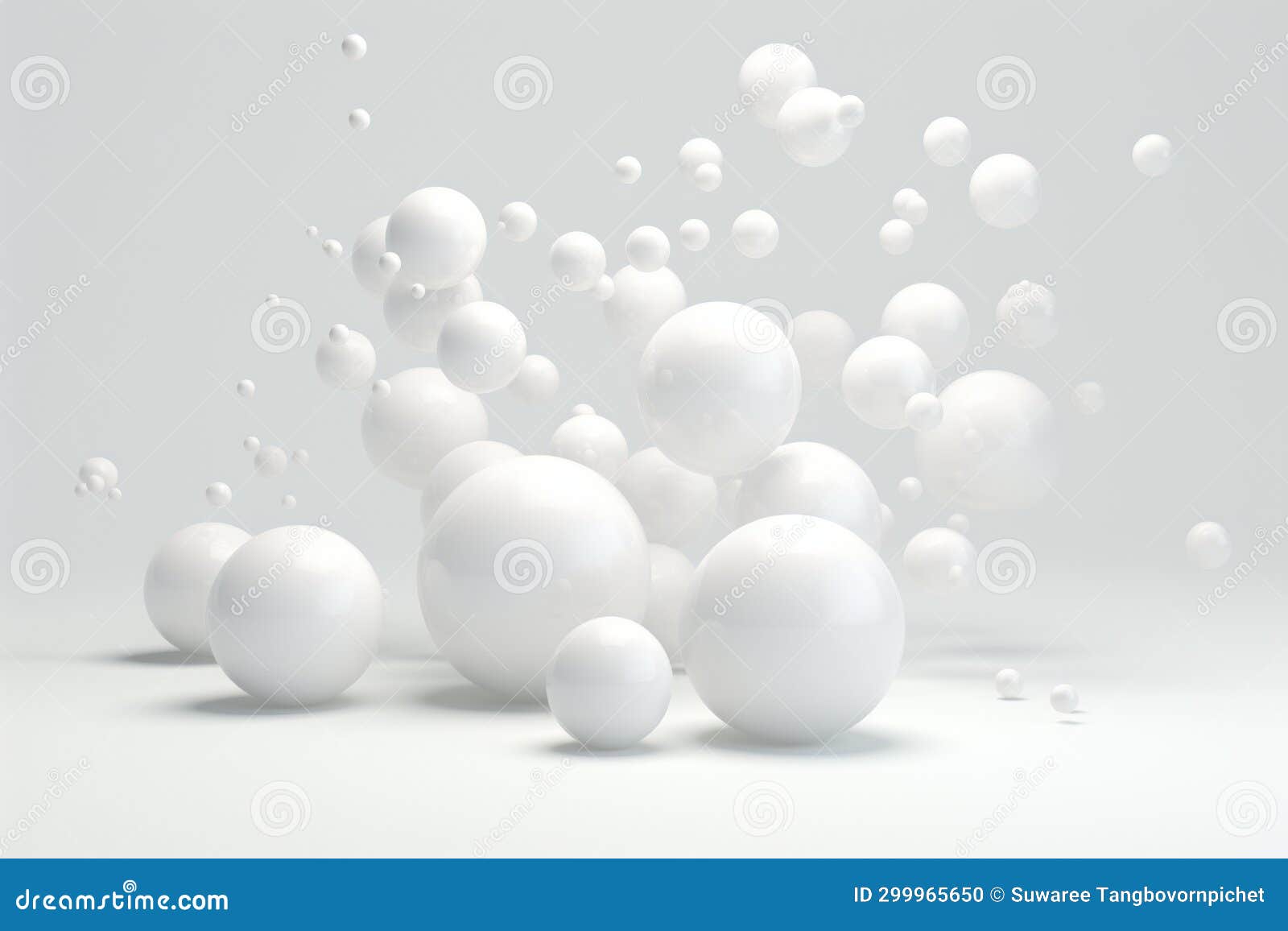 3d Render of White Particle on White Backgrond Stock Illustration ...