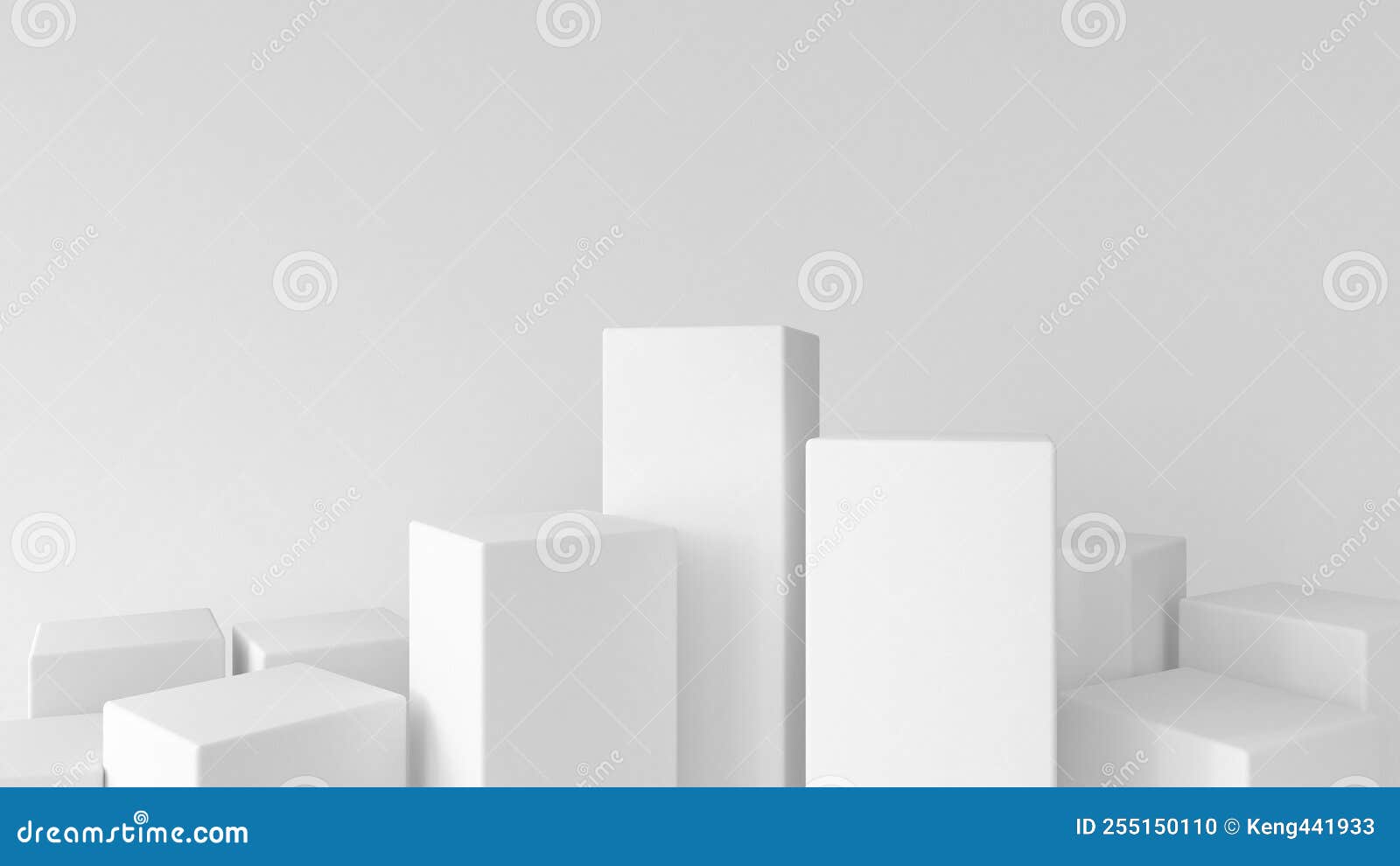 3D Render White Rectangle Podium on White Background for Premium Object ...