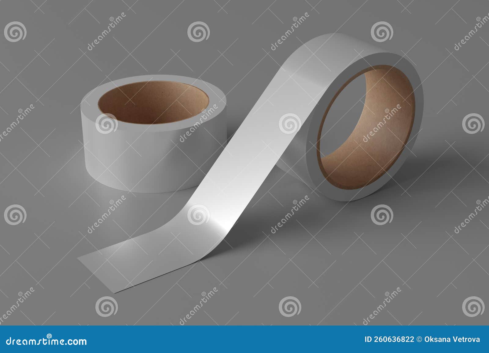 3d Render White Scotch Tape Template with Place for Design Stock ...