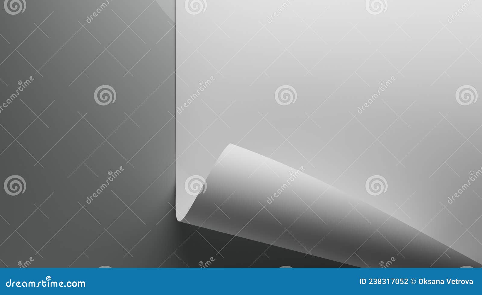 3D Render White Wrapping Paper, Mock Up, Template Stock Photo - Image ...