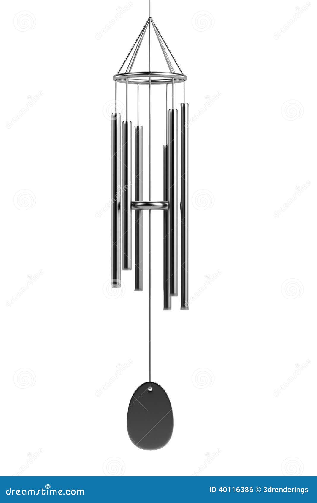 3d render of wind chimes stock illustration. Illustration of music ...