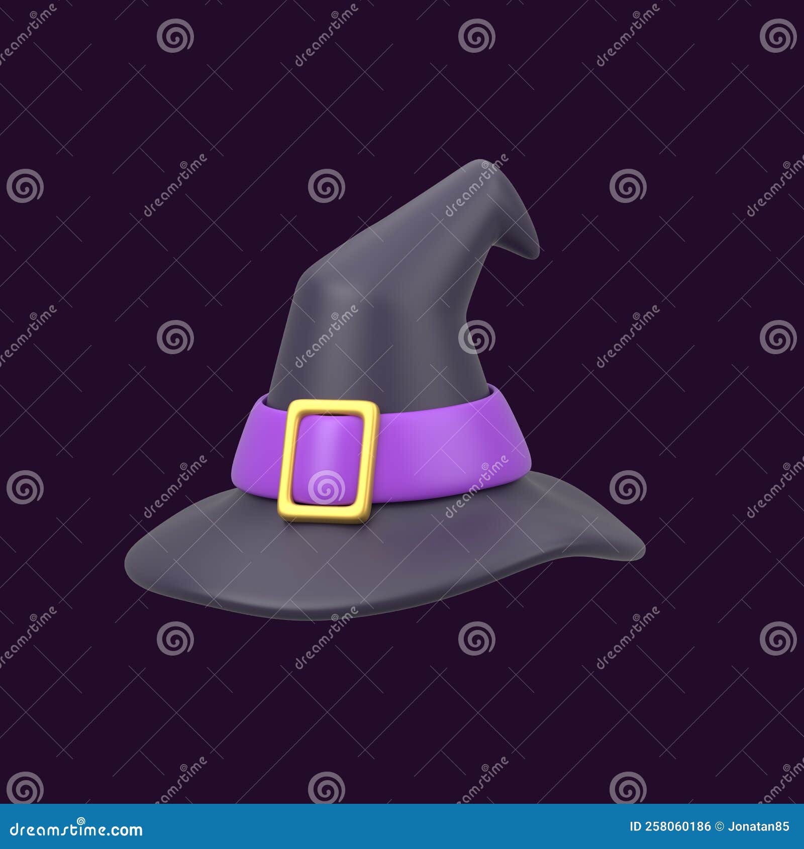3d Render Witch Hat Halloween Illustration Object Stock Illustration ...