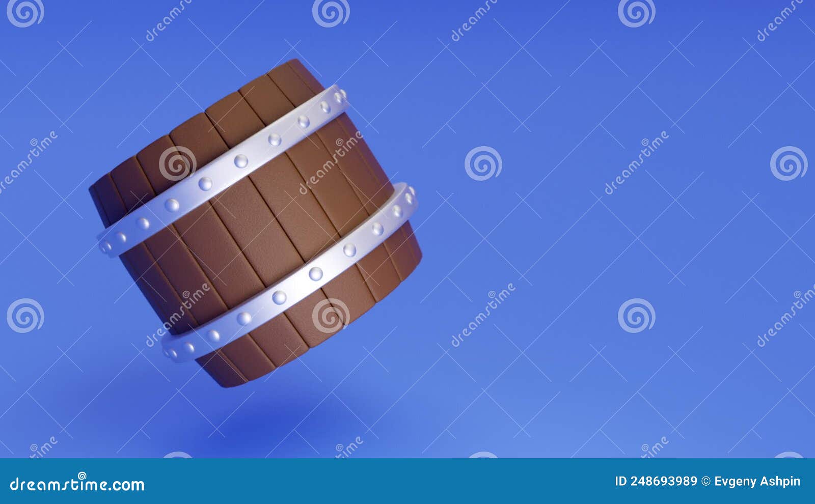 3d Visualization Wooden Barrel on a Blue Background Stock Video - Video ...