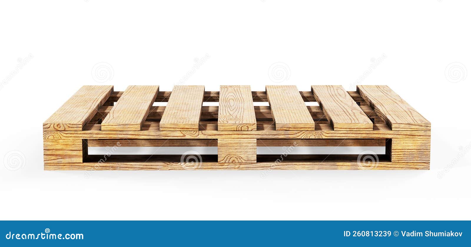 3d Render of Wooden Pallets Over a White Background Stock Illustration ...