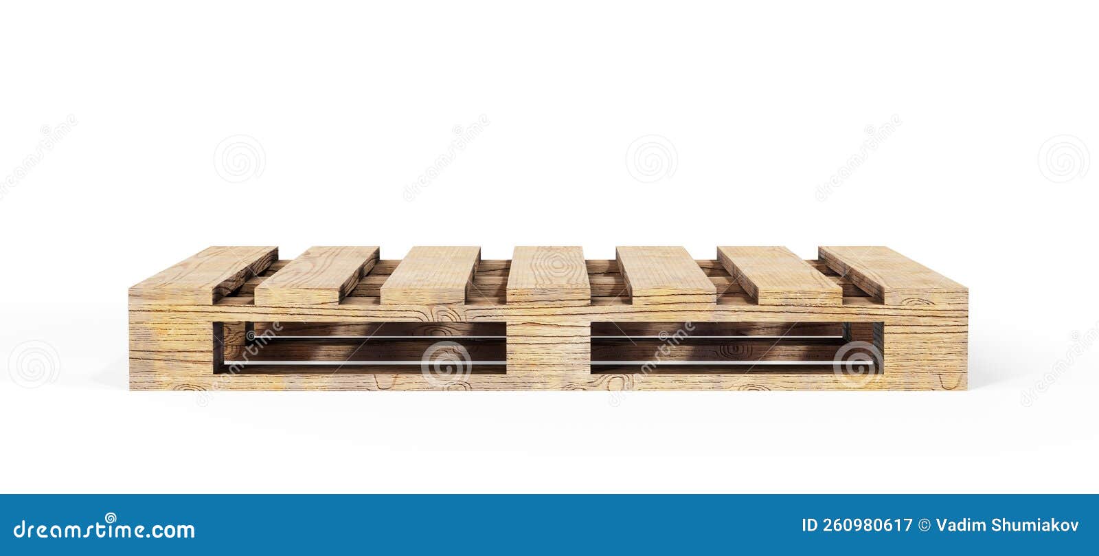 3d Render of Wooden Pallets Over a White Background Stock Illustration ...