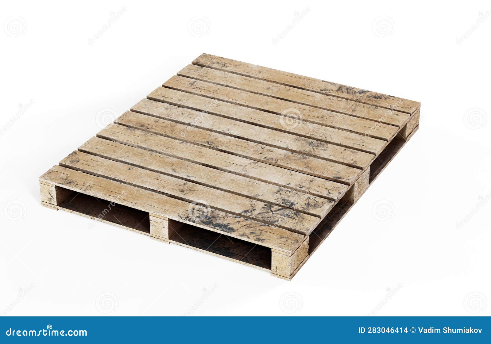 3d Render of Wooden Pallets Over a White Background Stock Illustration ...