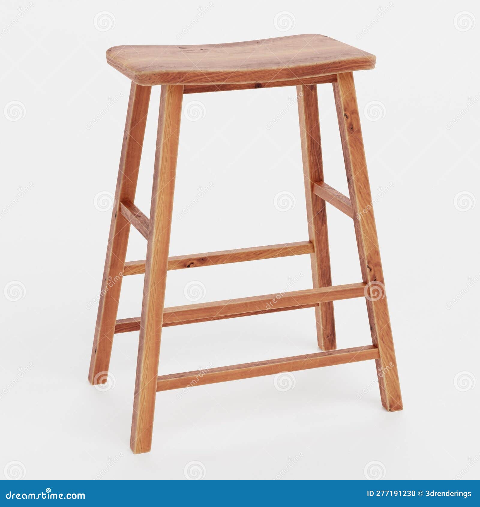 3D Render of Wooden Stool stock illustration. Illustration of ...