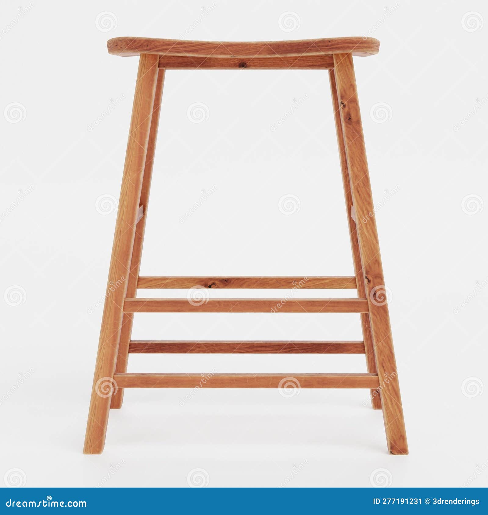 3D Render of Wooden Stool stock illustration. Illustration of seat ...