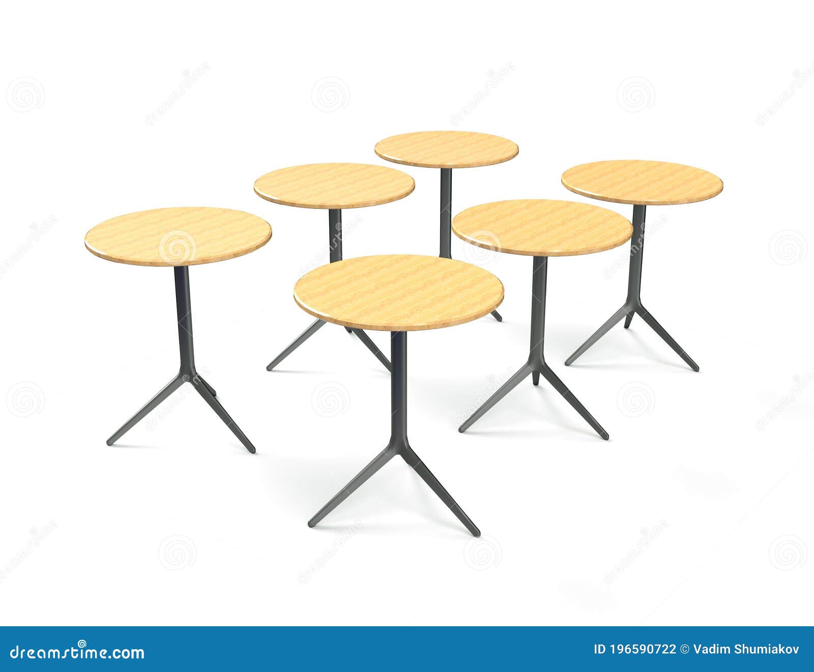3d render of wooden tables stock illustration. Illustration of wooden ...