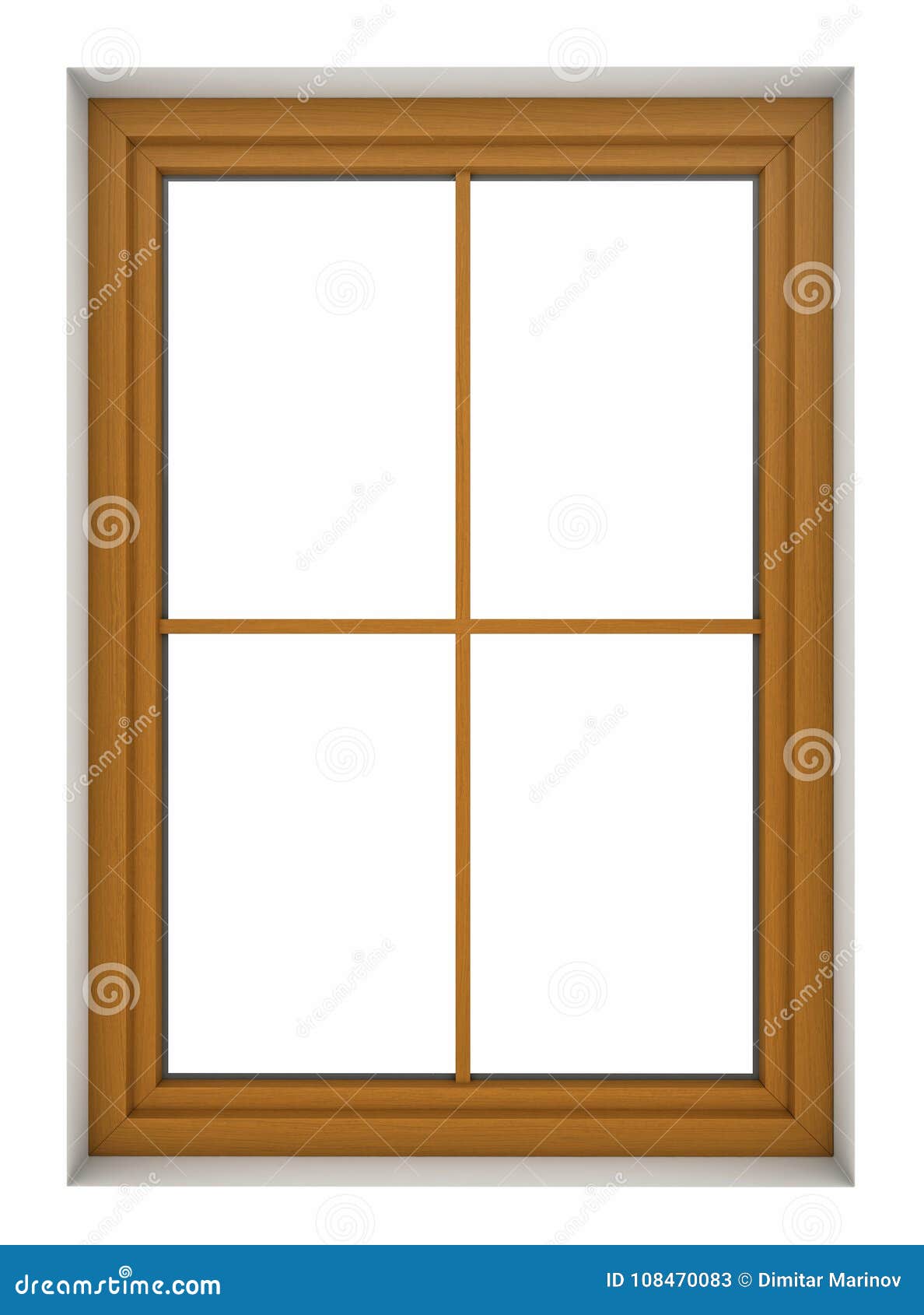 Wooden window frame stock illustration. Illustration of house - 108470083
