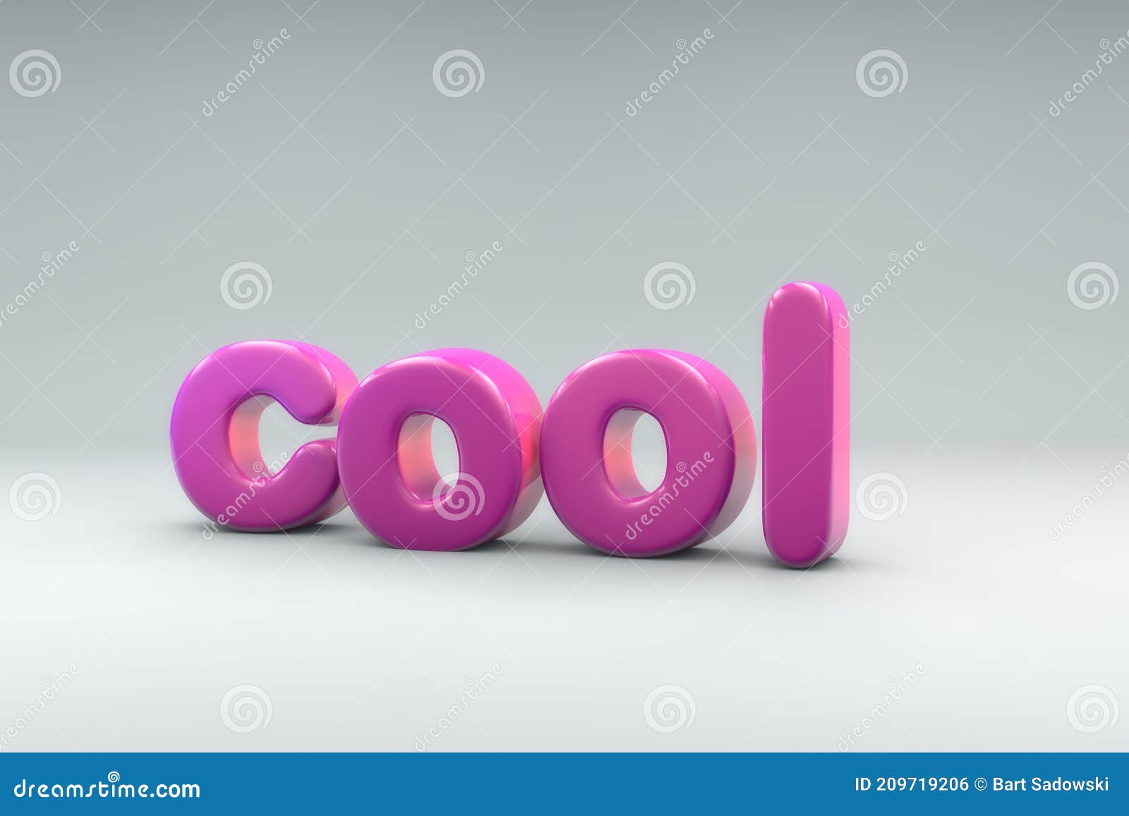 3D Render of the Word COOL in Bubbly Pink Letters Stock Illustration ...