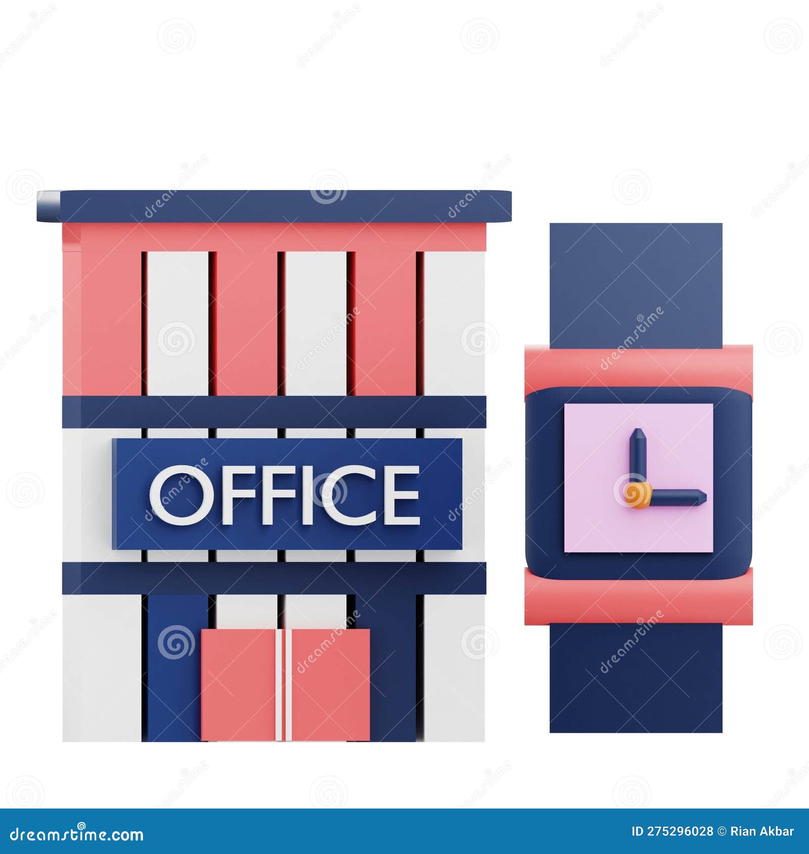 3d Render Work Hours Illustration Stock Illustration - Illustration of ...
