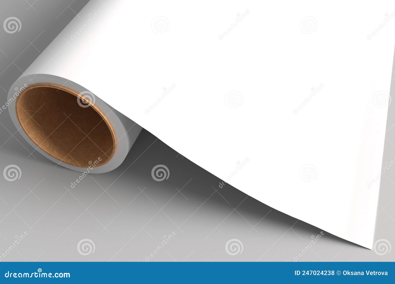 3d Render Wrapping Paper Roll Mockup With Space For Template Royalty ...