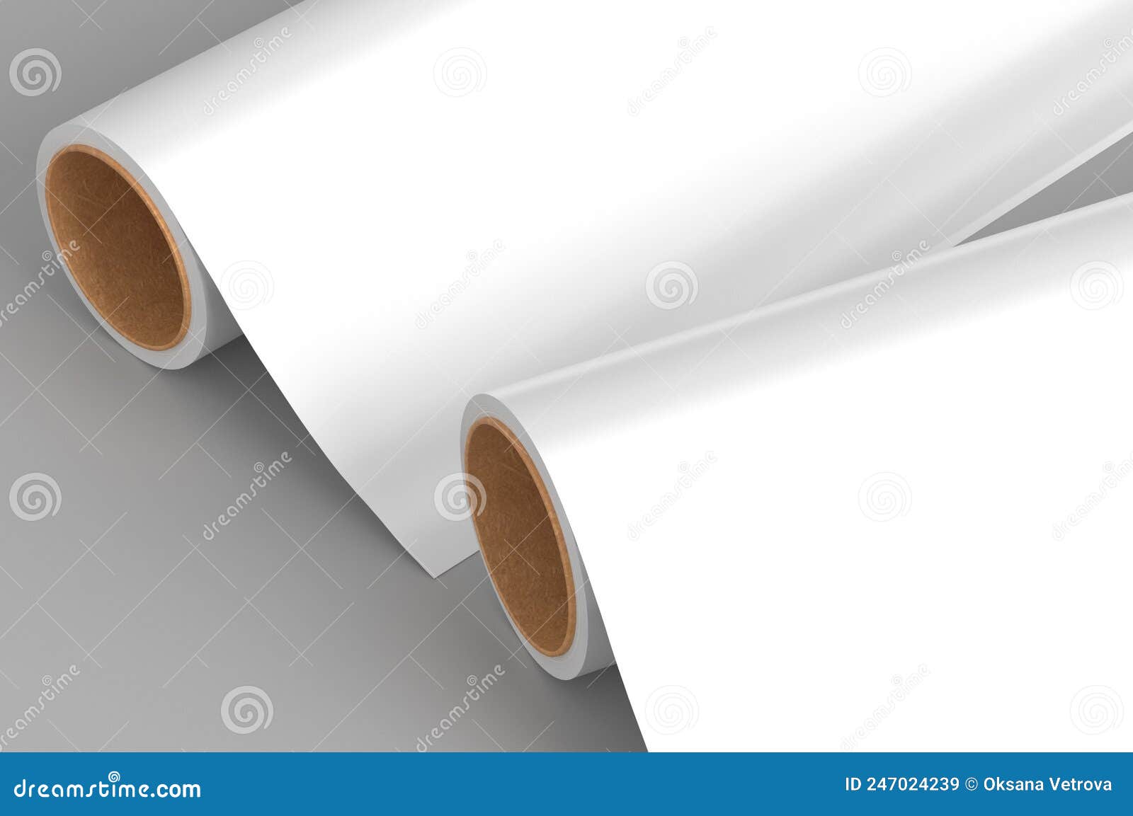 3d Render Wrapping Paper Roll Mockup With Space For Template Royalty ...