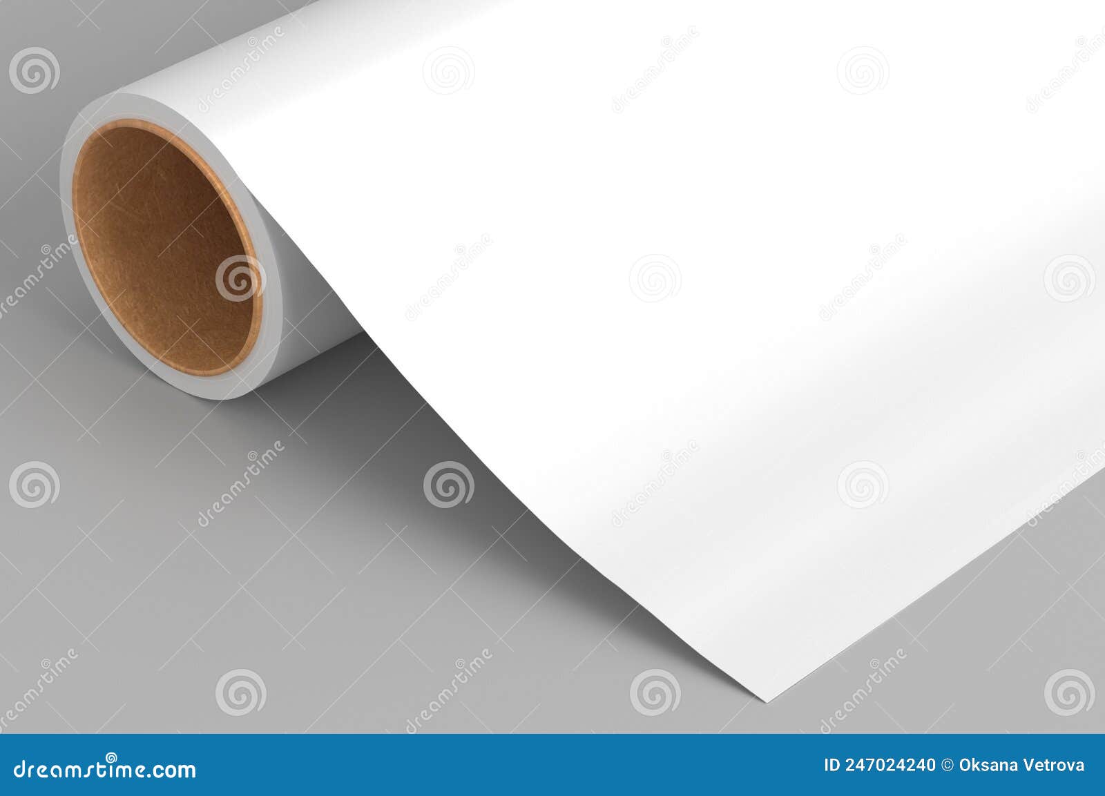 3d Render Wrapping Paper Roll Mockup With Space For Template Royalty ...