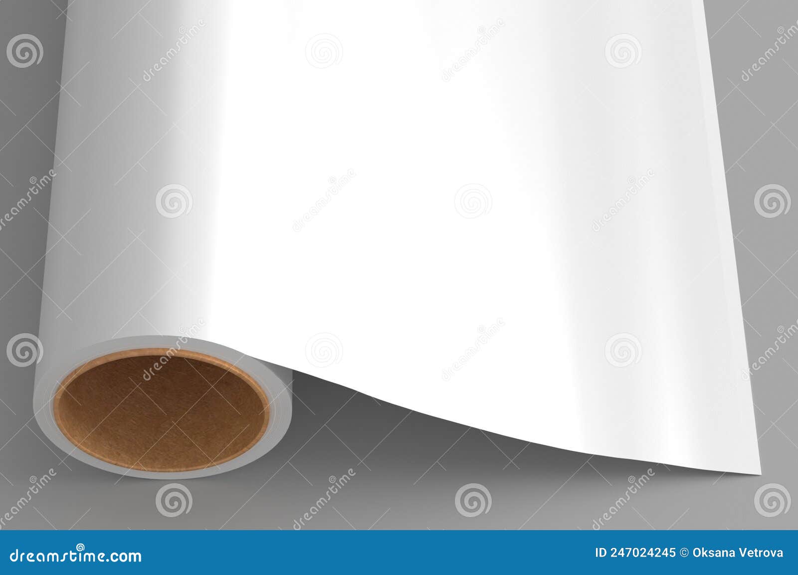 3d Render Wrapping Paper Roll Mockup With Space For Template Royalty ...