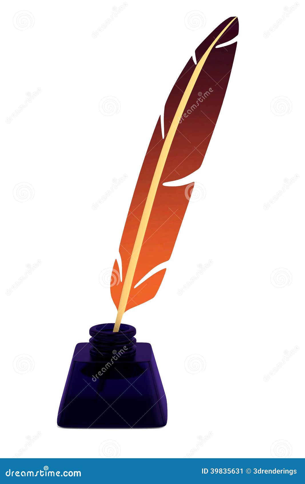 3d Render Of Writing Quills Royalty-Free Stock Image | CartoonDealer ...