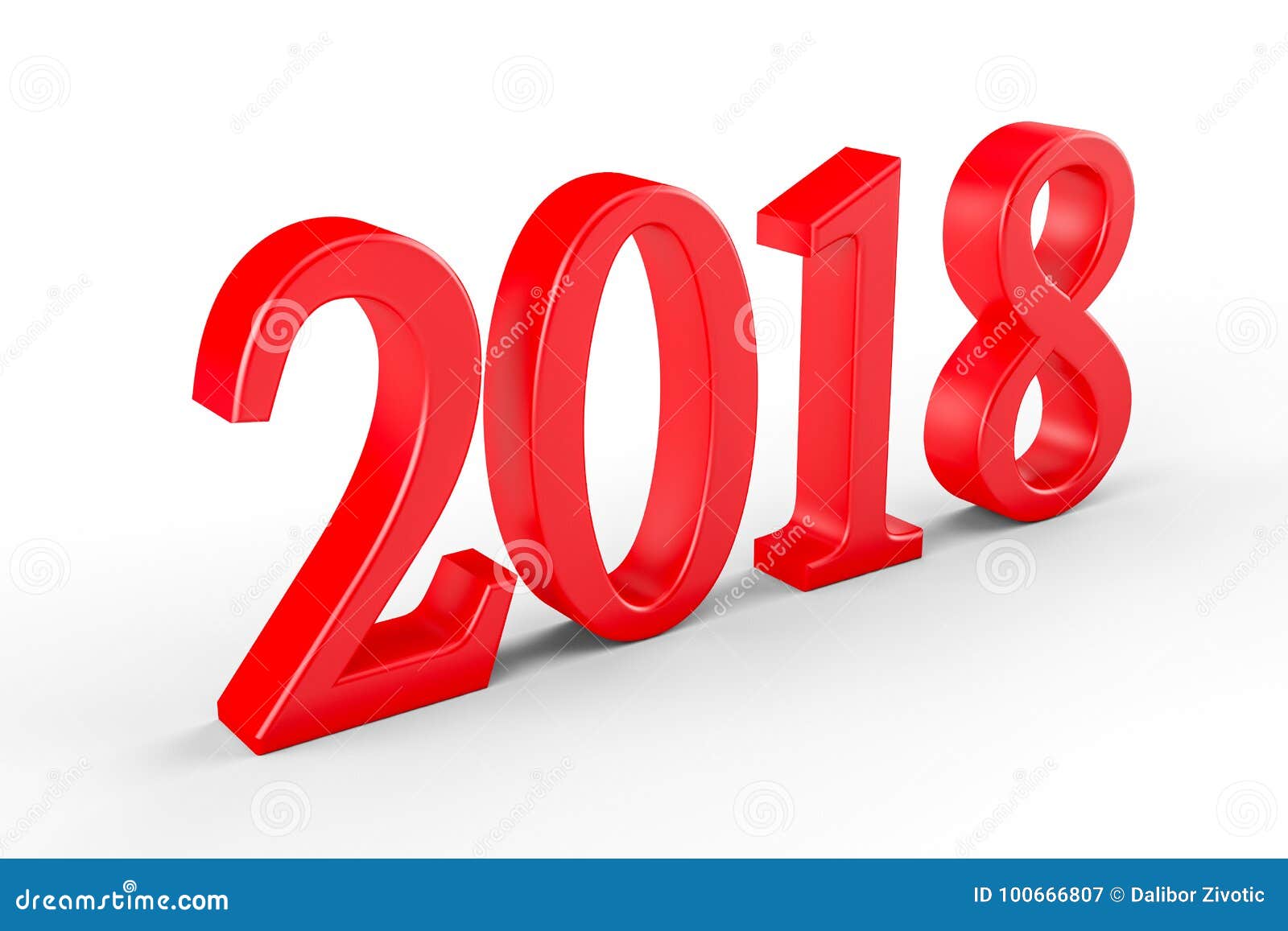 Year 2018, 3D illustration stock illustration. Illustration of letter ...